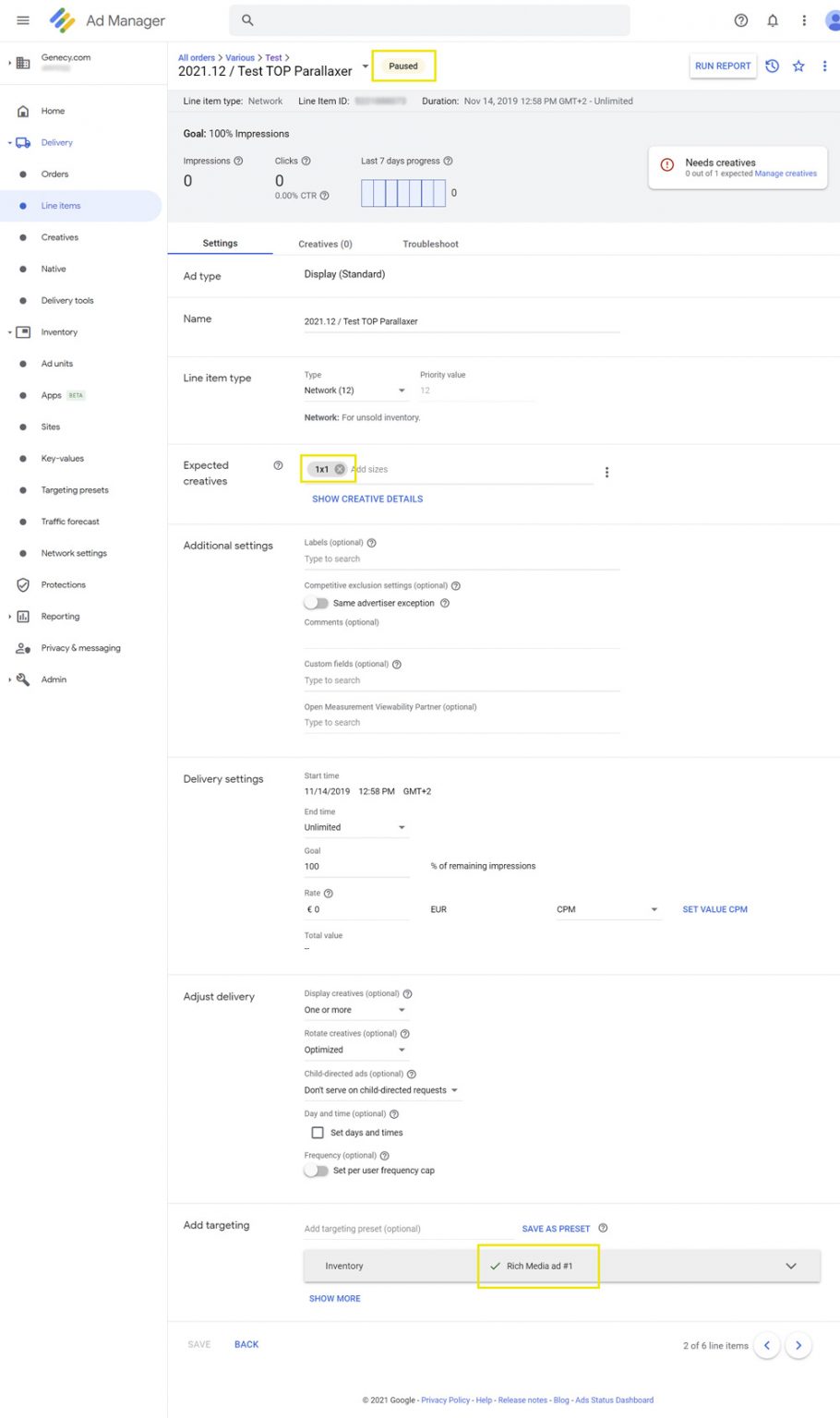 High-performance top scroller ads with Parallaxer template - Google Ad ...